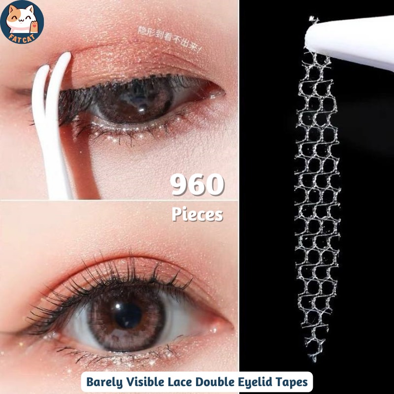 960 Pieces Barely Visible Lace Double Eyelid Tapes Water Activated ...