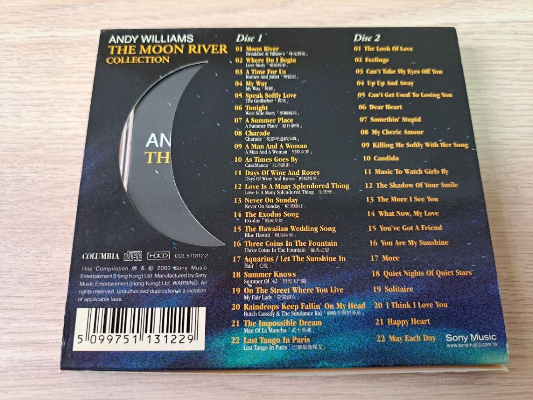 Andy Williams The Moon River Collection 2CD 極靚聲 HDCD Gold Disc 2CD Set ...