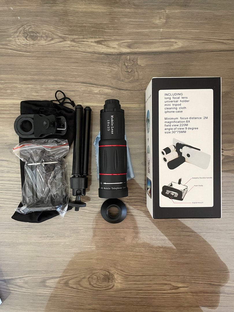 APEXEL Universal 18x25 Monocular Zoom HD Optical Mobile Phone Lens ...