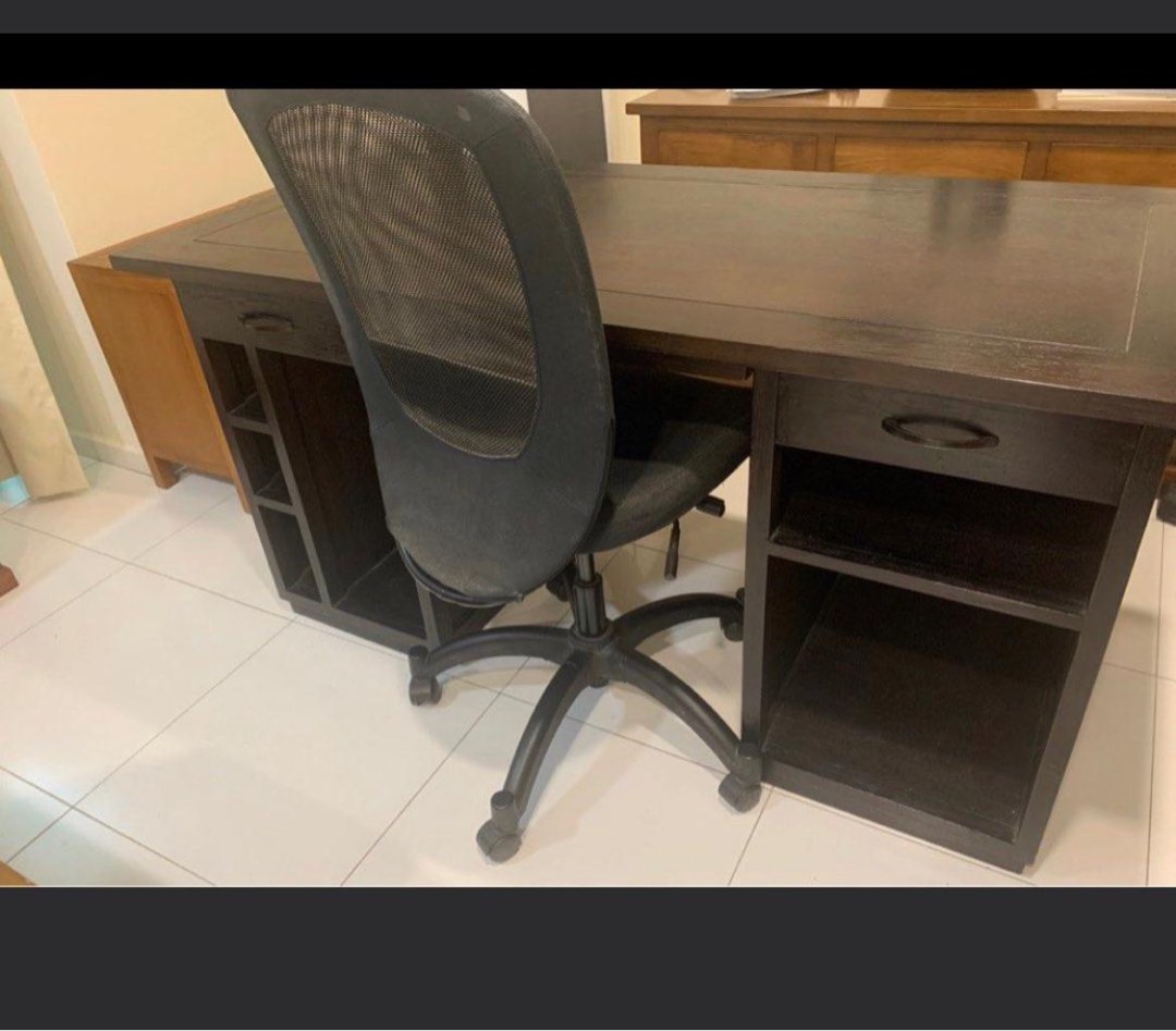 Barang Barang Study Table & Ikea Chair, Furniture & Home Living ...