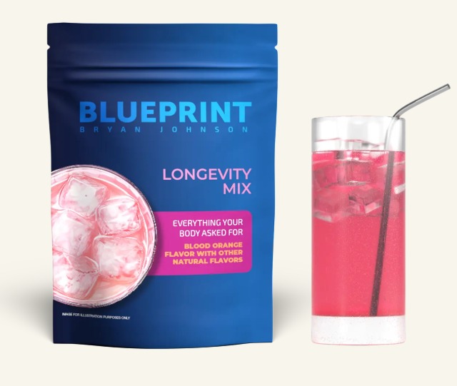Blueprint Longevity Mix (Blood Orange) - Bryan Johnson, Health ...