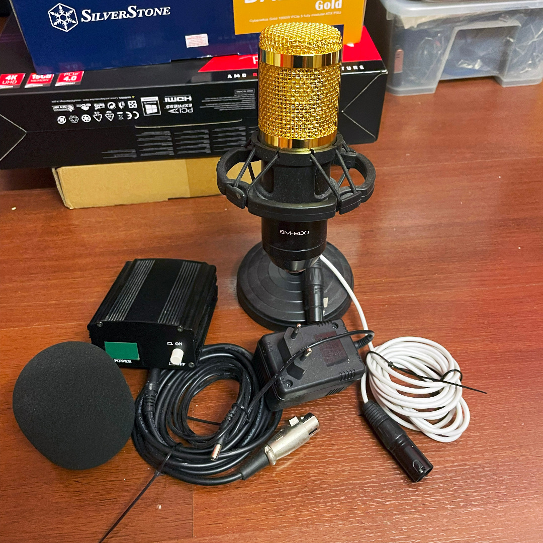 BM800 Condenser Mic + 48V Phantom Power + Stand | Full Set | RM30 Only ...