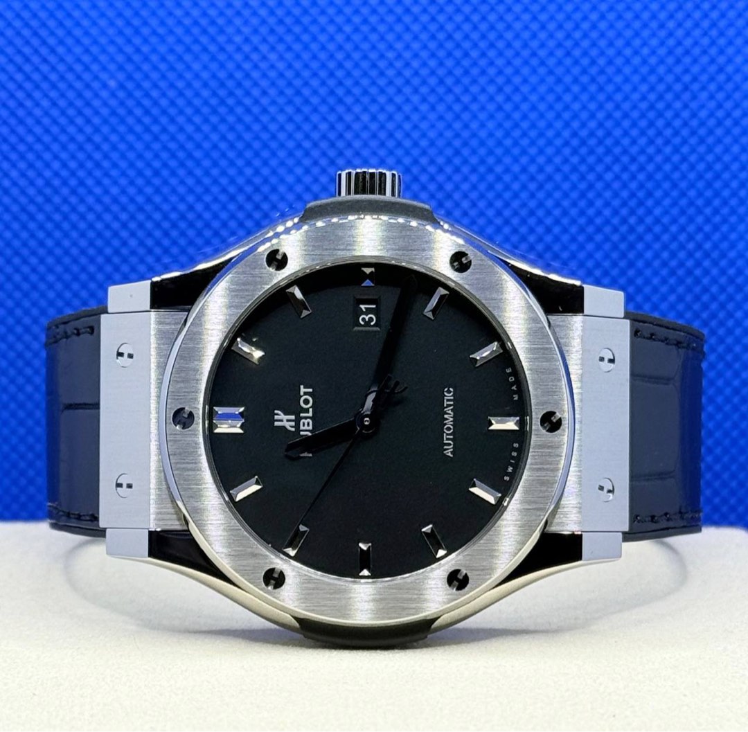 Brand New 04/2025 Hublot Classic Fusion Titanium Black 42mm Leather Strap 542.NX.1171.LR, Luxury ...