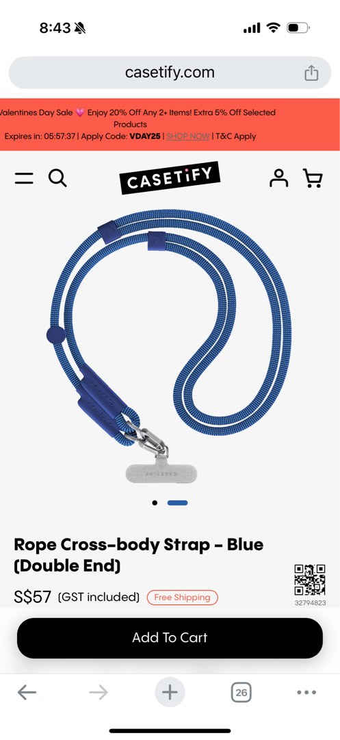 Casetify blue strap double end new, Mobile Phones & Gadgets, Mobile ...