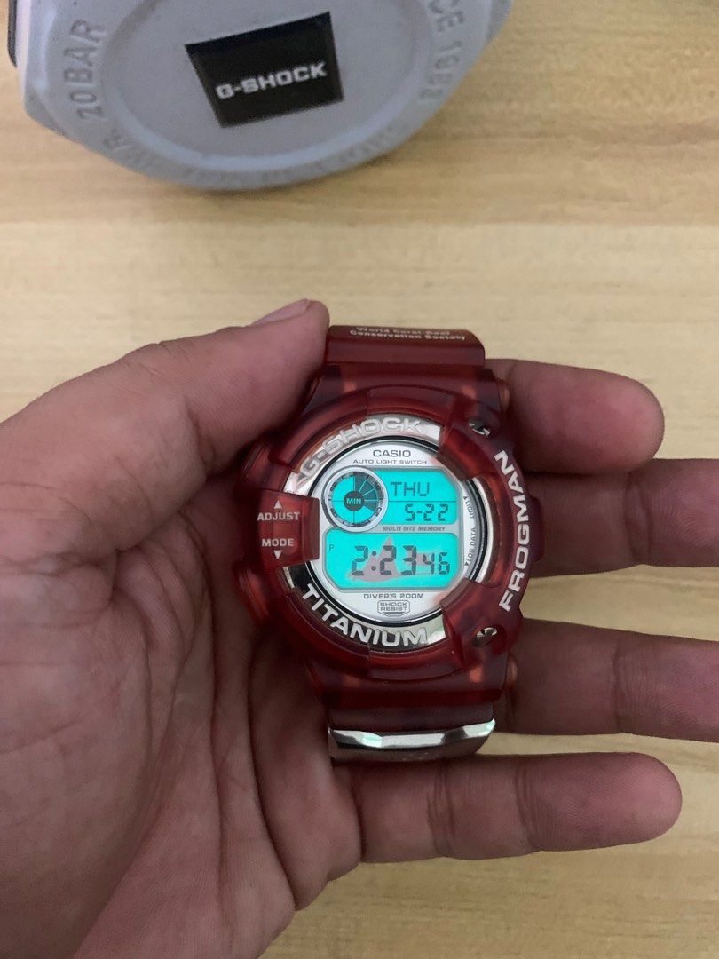Casio G-Shock DW-9900WC-7T WCCS Candy Apple Red Titanium Frogman, Fesyen Pria, Jam Tangan di ...
