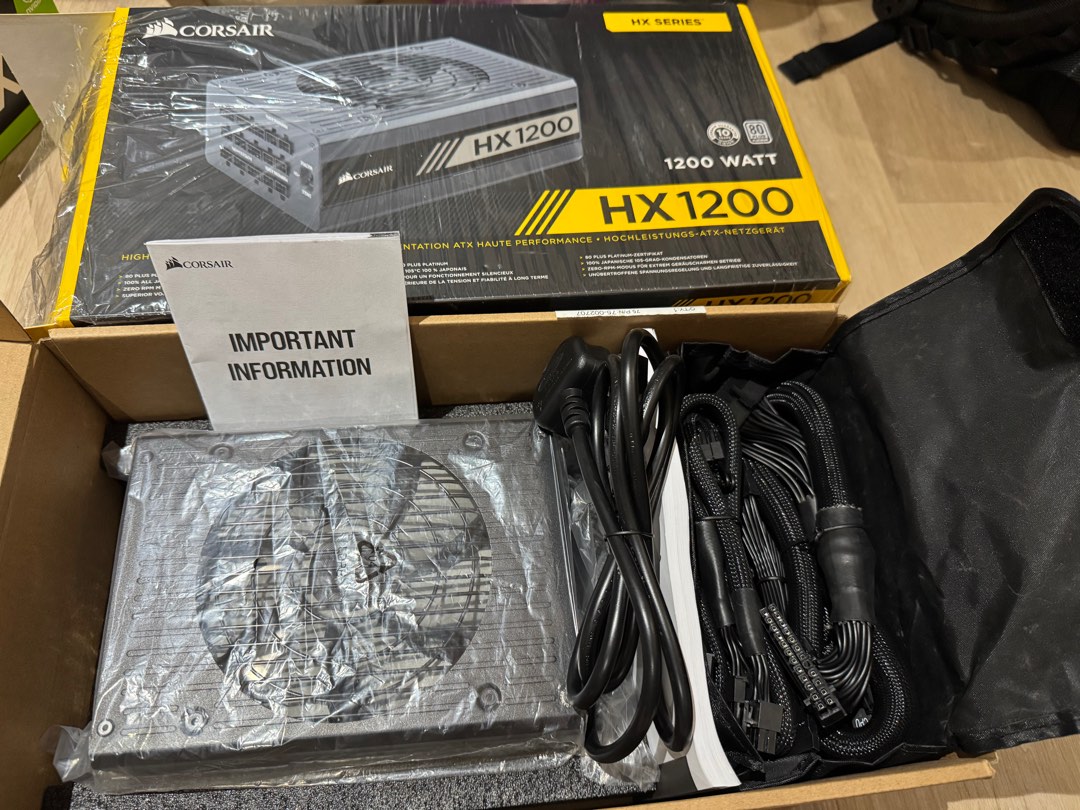 Corsair HX1200 PSU | 80+ Platinum 1200W Power Supply Unit | warranty ...