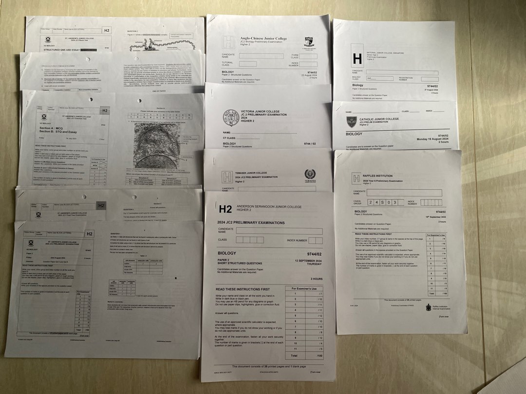 H2 Biology Paper 2 Test papers, Hobbies & Toys, Books & Magazines ...