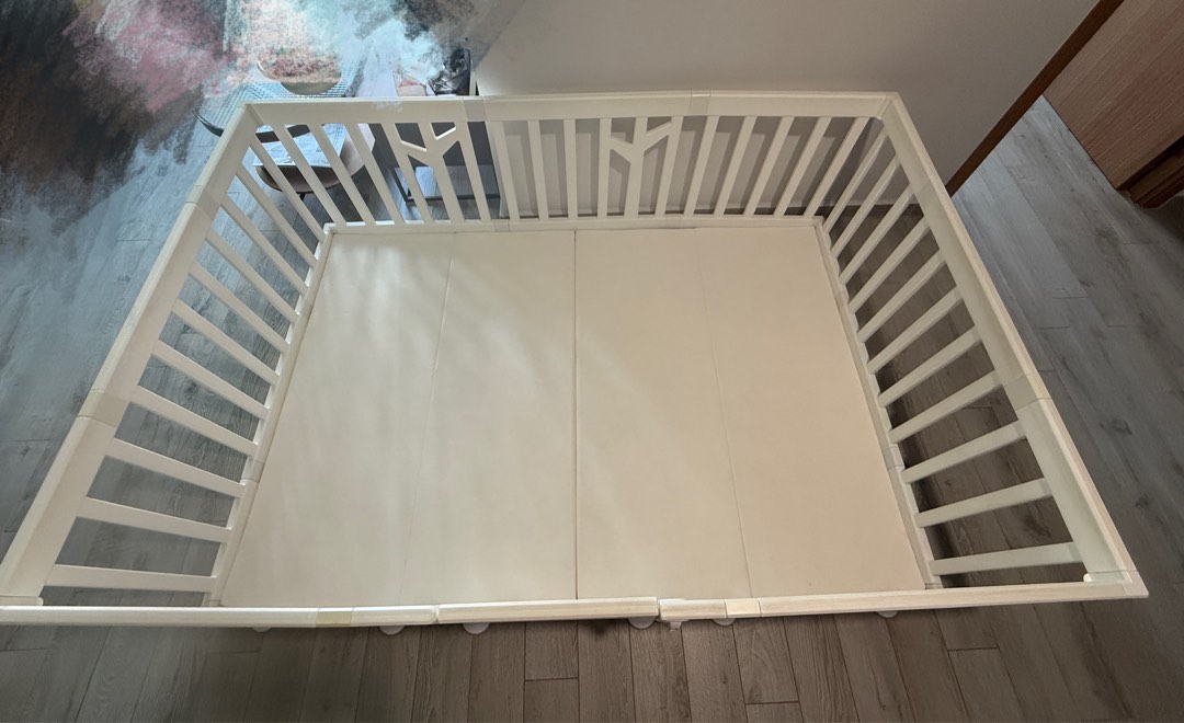 IFAM Birch Baby Play Yard w/ Door Set and MyLo Luxe Foldable Baby Play ...