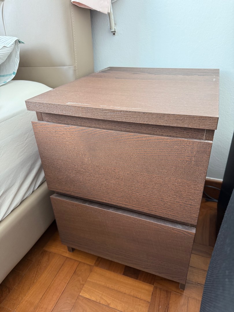 IKEA malm bedside table, Furniture & Home Living, Furniture, Shelves ...