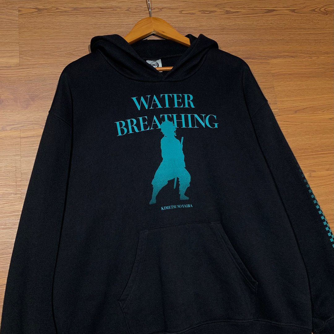 (L) Hoodie GU X Anime Kimetsu No Yaiba Demon Slayer Hitam Original ...