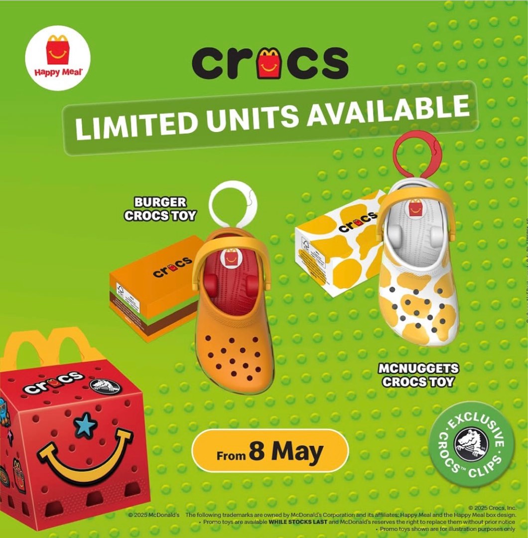 Mcdonald's Happy Meal Mcd Crocs Burger Mcnuggets, Hobbies & Toys, Collectibles & Memorabilia ...