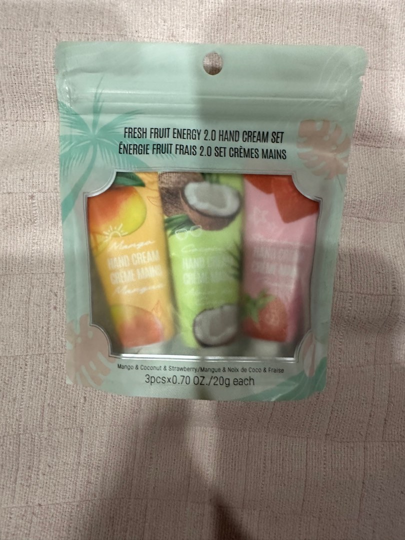 Miniso Fresh Fruit Energy 2.0 hand cream set and Pink rose lip balm ...