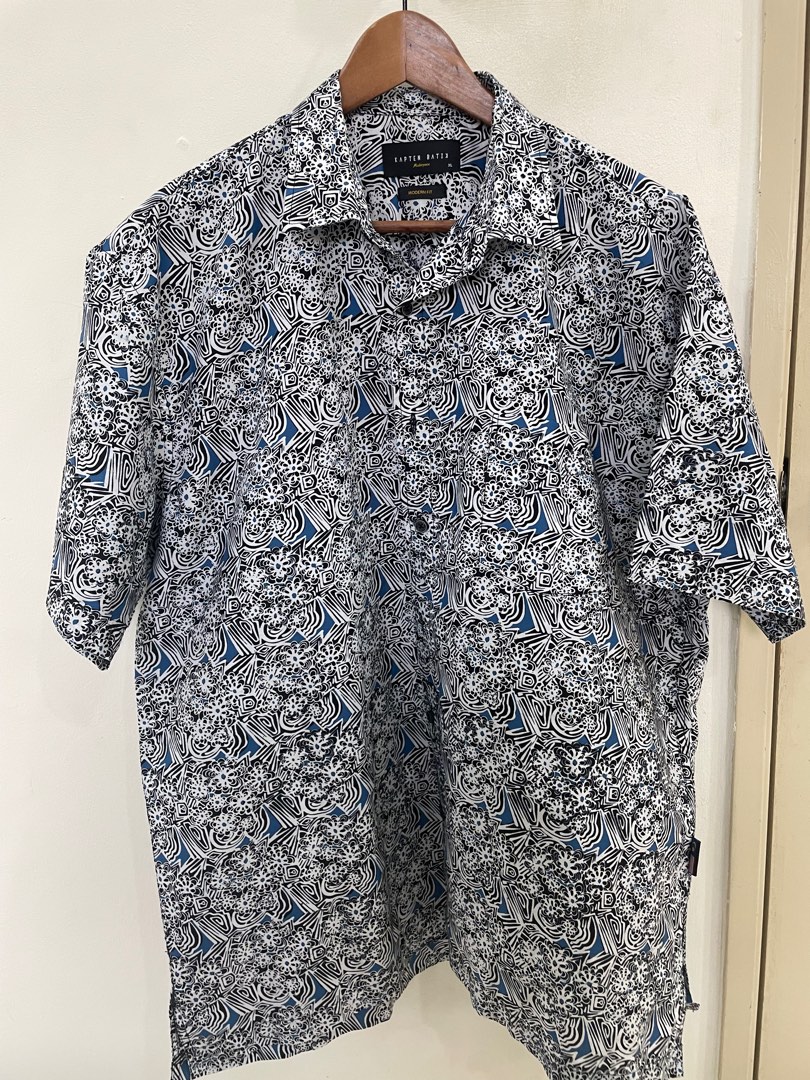 Modern Fit Batik Shirt (Kapten Batik), Men's Fashion, Tops & Sets ...