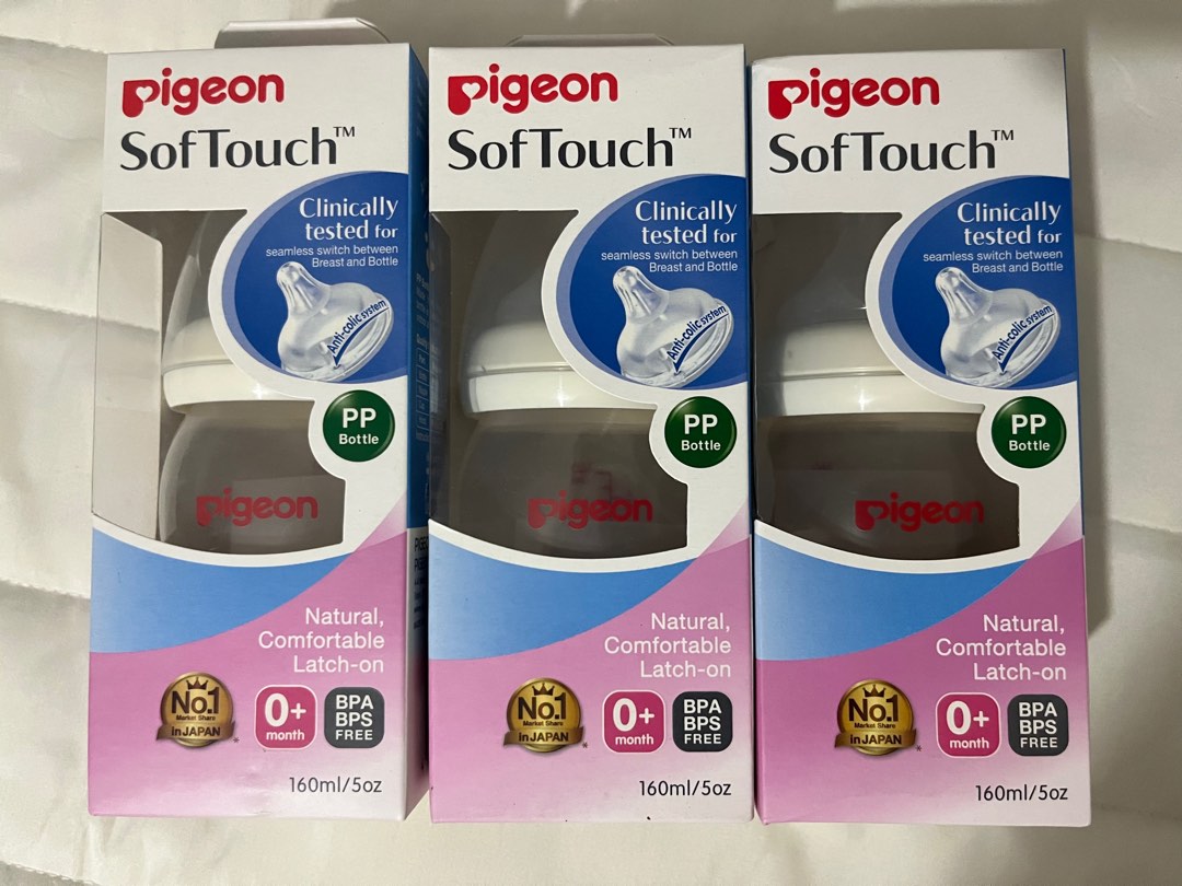 Pigeon Soft touch PP bottle 160ml (retail 600), Babies & Kids, Nursing & Feeding, Breastfeeding ...