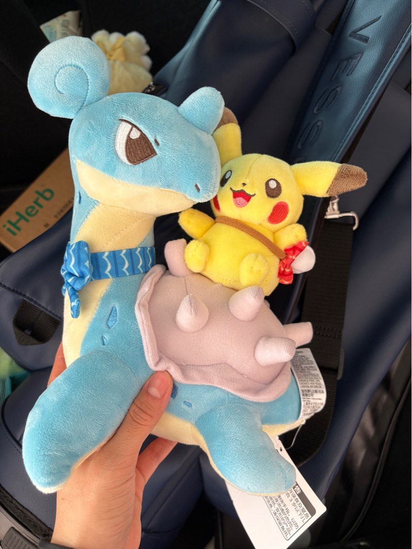Pikachu & Lapras Pokemon Plushie, Hobbies & Toys, Toys & Games on Carousell