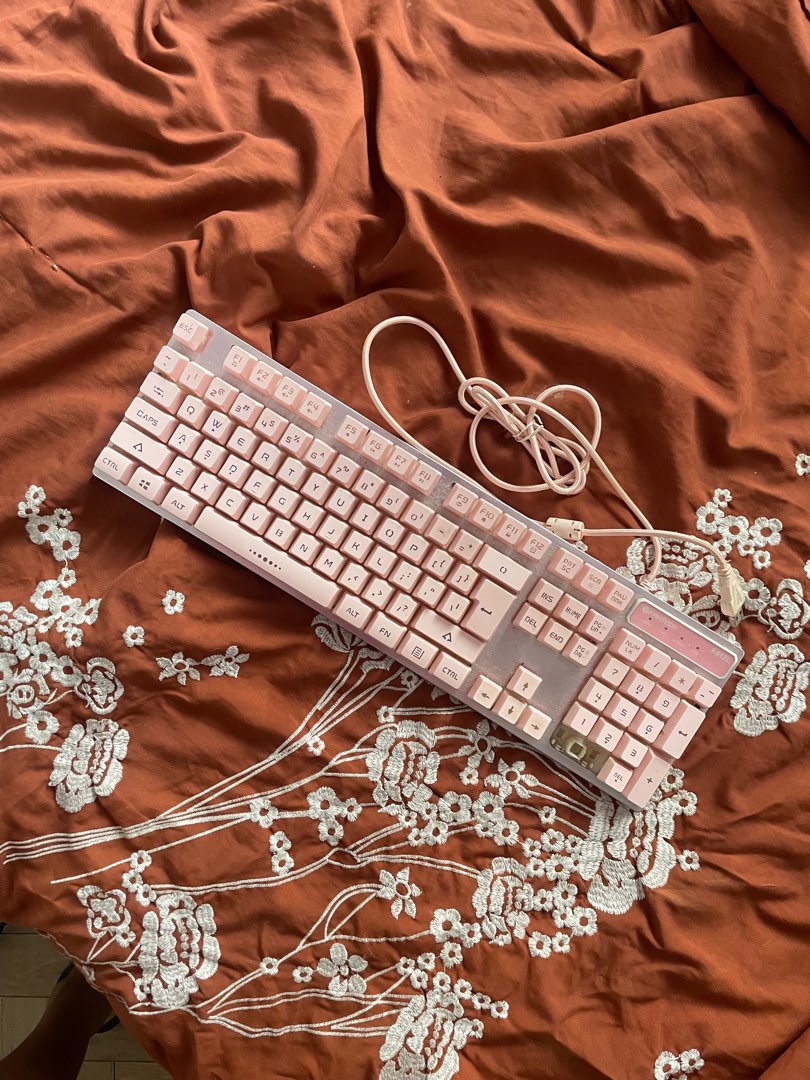 Pink Fantech K613L Sakura Gaming Mechanical Keyboard Gamer Girl Kawaii ...
