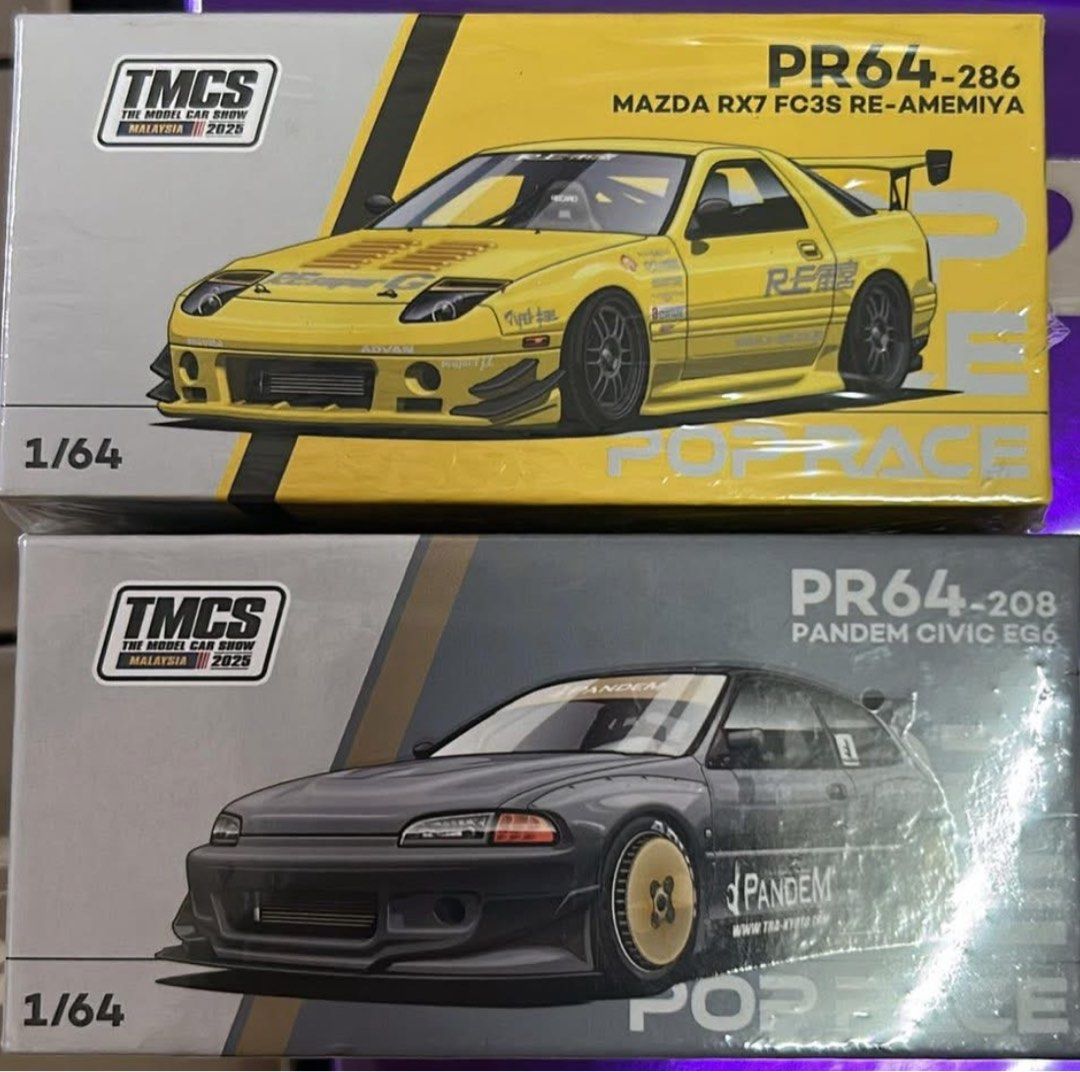 Pop Race EG & rx7 TMCS(the model car show malaysia 2025) Set, Hobbies ...