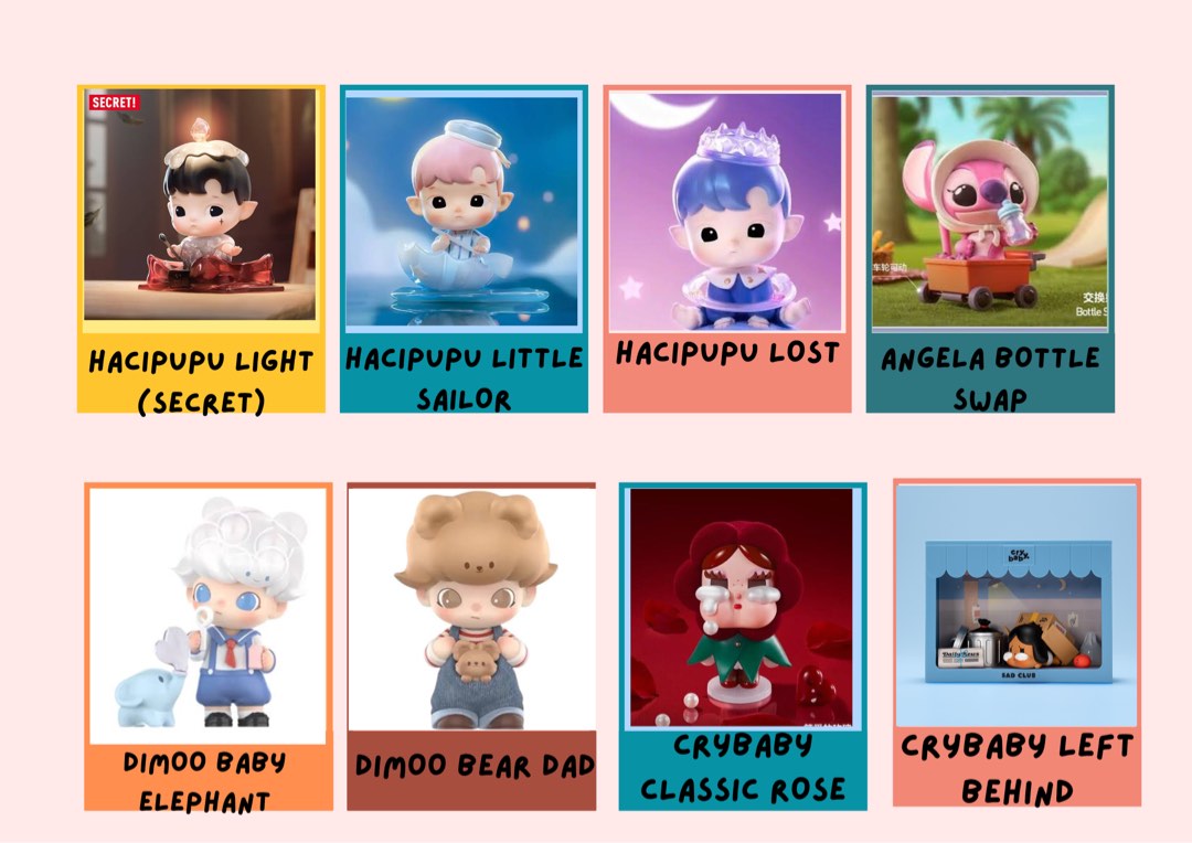 POPMART ITEMS, Hobbies & Toys, Toys & Games on Carousell