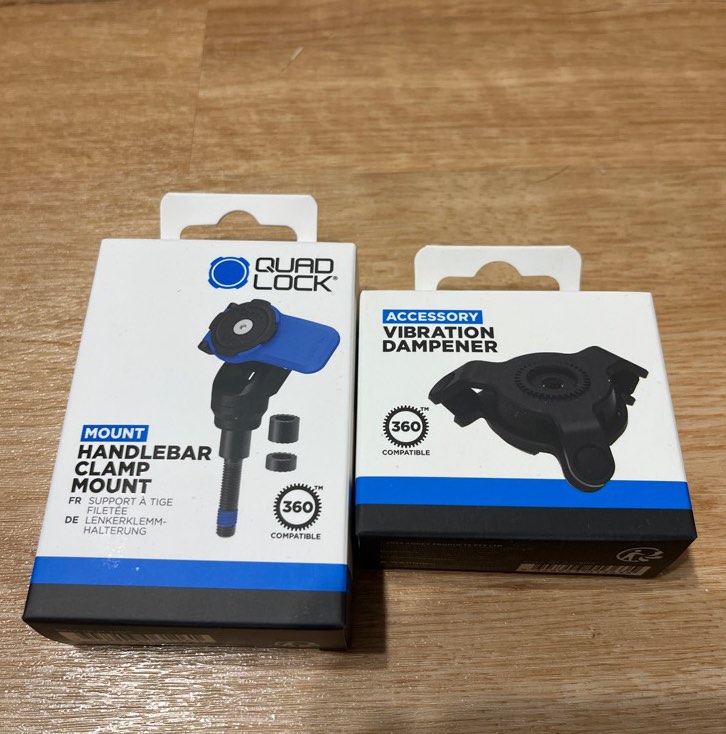 Quadlock handlebar clamp mount with vibration dampener, Motorcycles ...