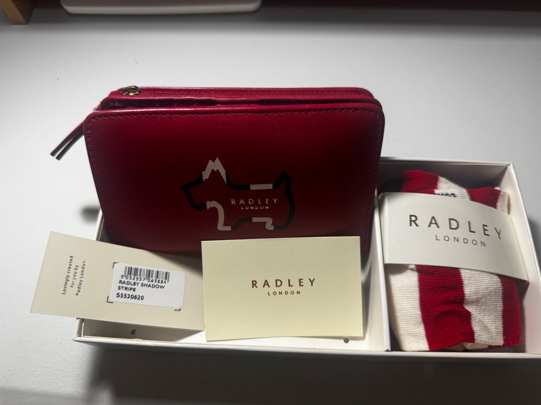 Radley London Scottie Red leather bifold Shadow Stripe wallet, Women's ...