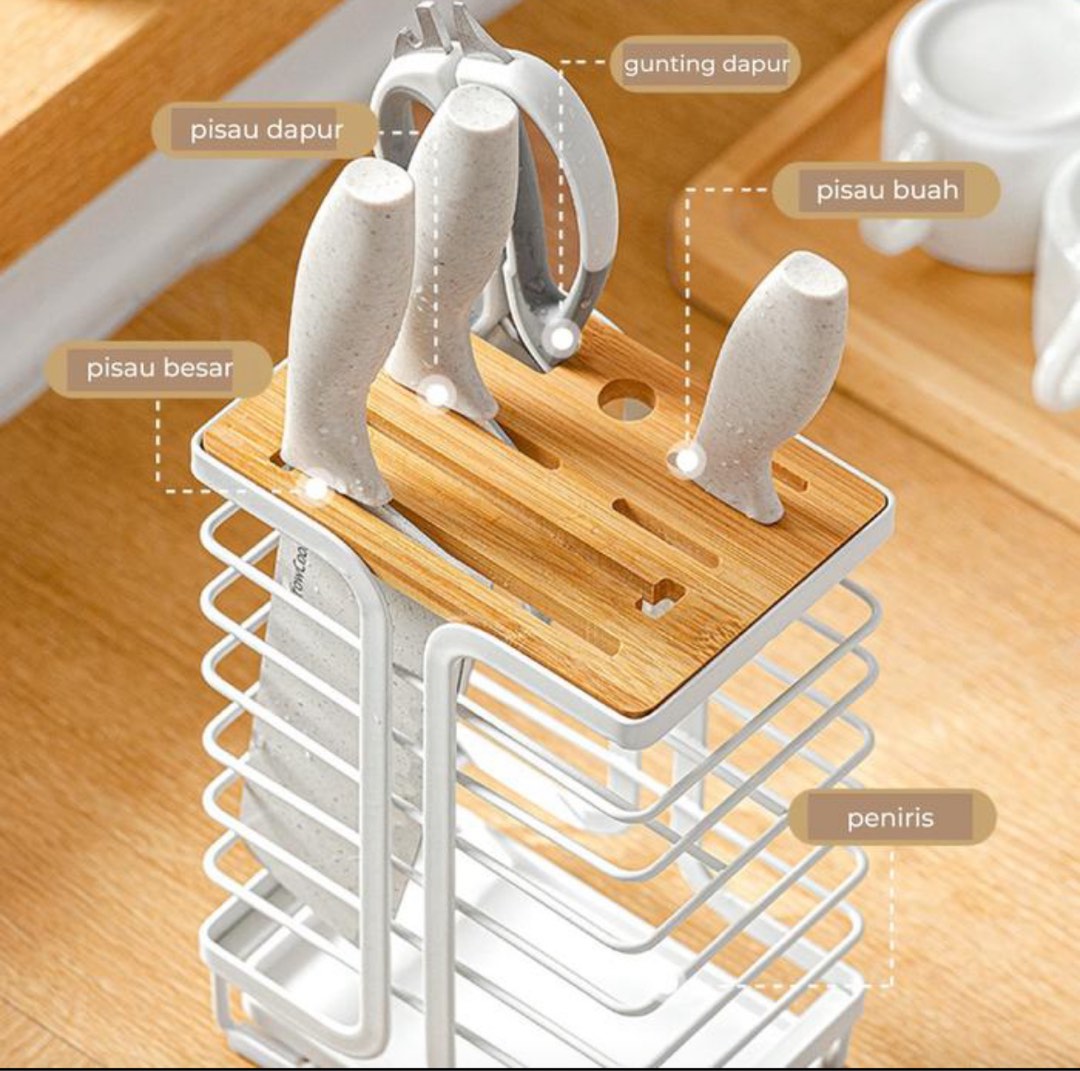 Rak Pisau Estetik Japandi, Kitchen & Appliances di Carousell