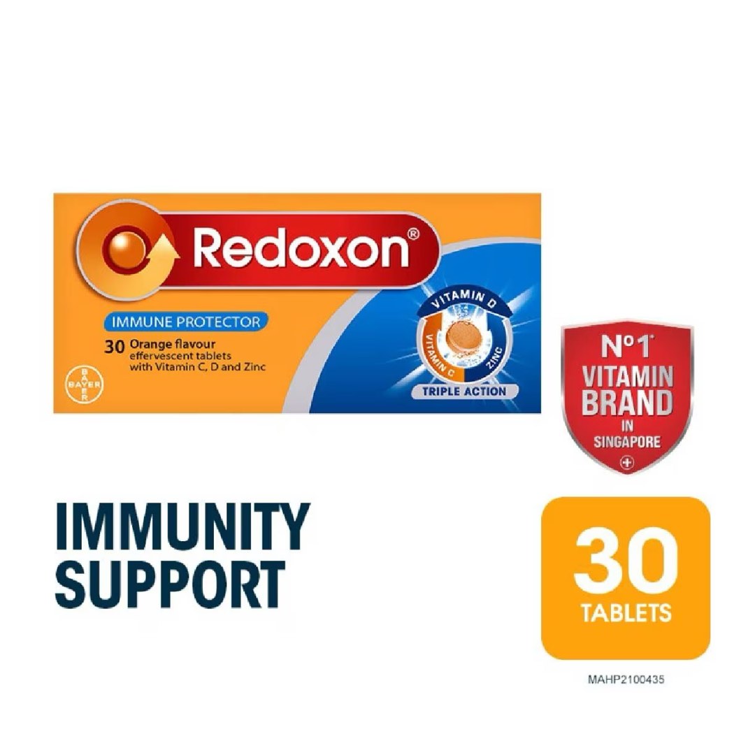 Redoxon Triple Action Vitamin C, D & Zinc Effervescent Orange Tablets ...