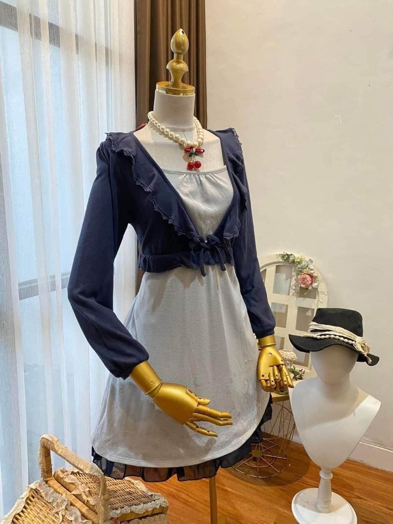 [REPOST] Axes Femme - 2-piece Lookalike Sweater Navy Grey Star Pattern ...