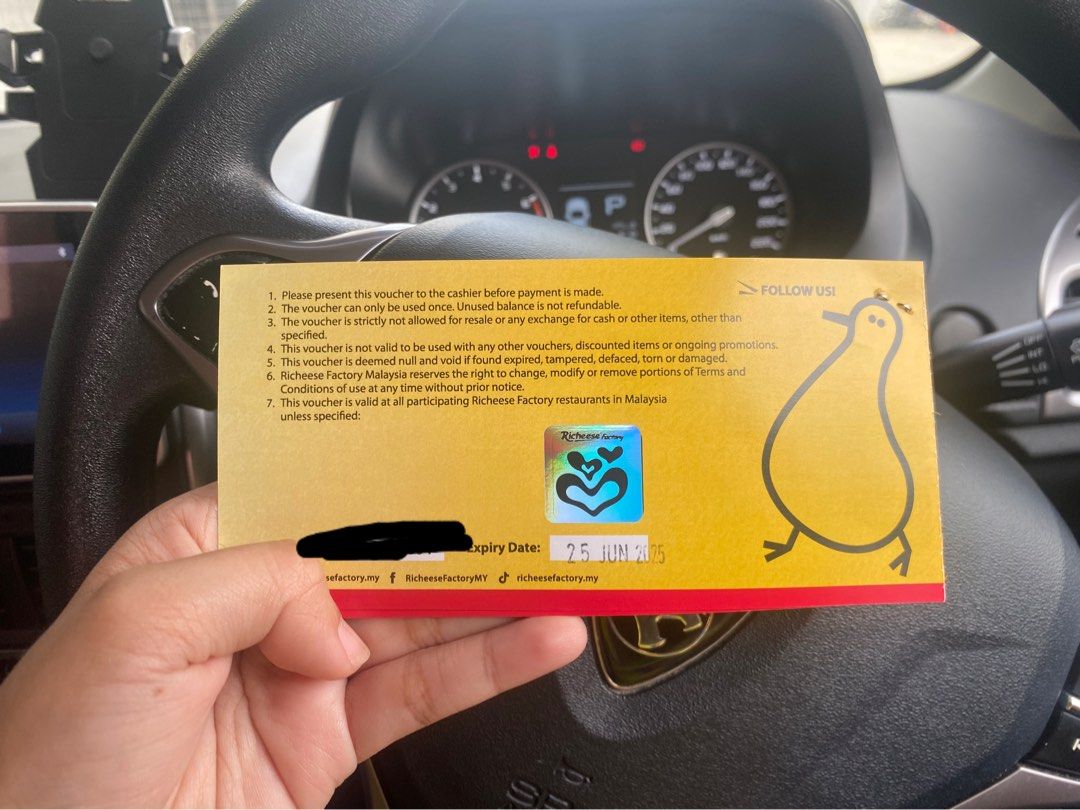 Richeese Factory Voucher, Tickets & Vouchers, Vouchers on Carousell