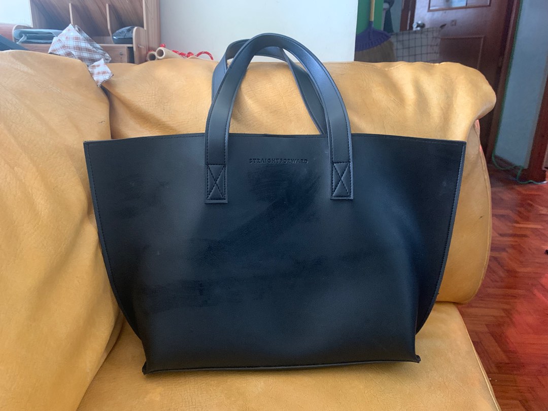 Straightforward Tote/Shoulder Bag Black, Women's Fashion, Bags ...