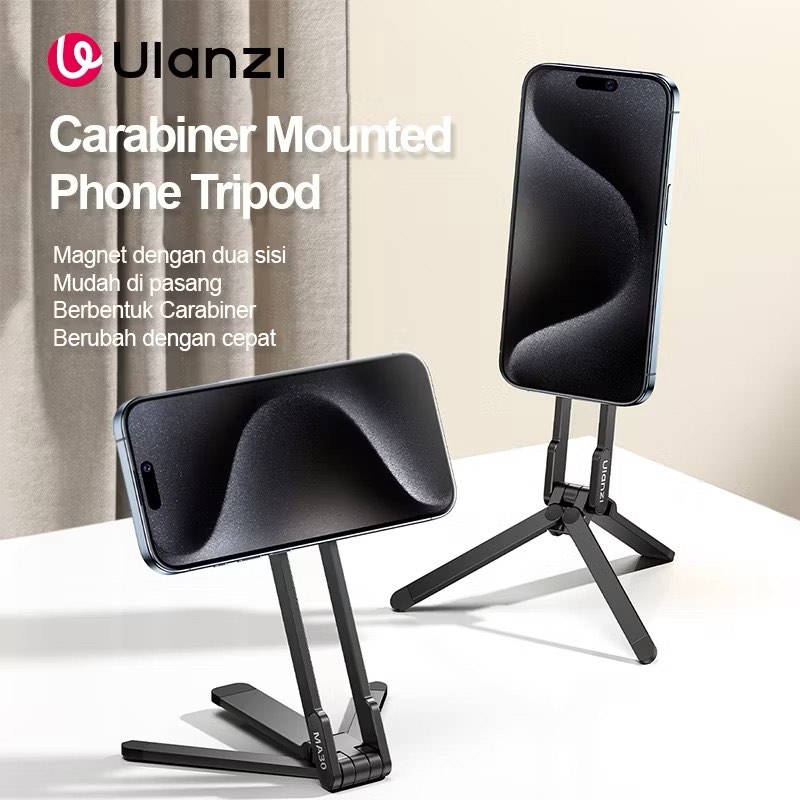 Ulanzi MA-30 Carabiner-Mounted MagSafe Mobile Phone Tripod, Telepon ...