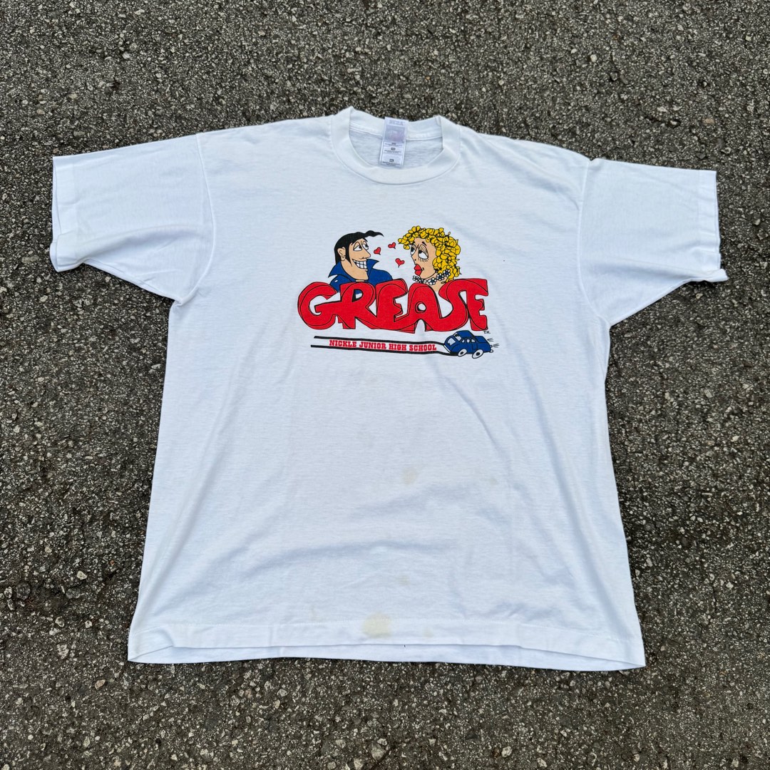 Vintage Grease Tee, Men's Fashion, Tops & Sets, Tshirts & Polo Shirts ...