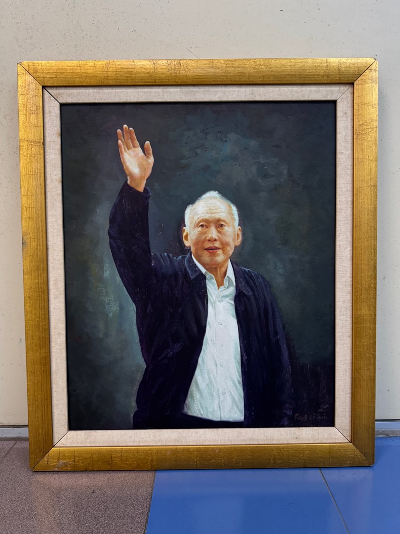 [LKY] Very rare vintage painting of Lee Kuan Yew, Hobbies & Toys ...