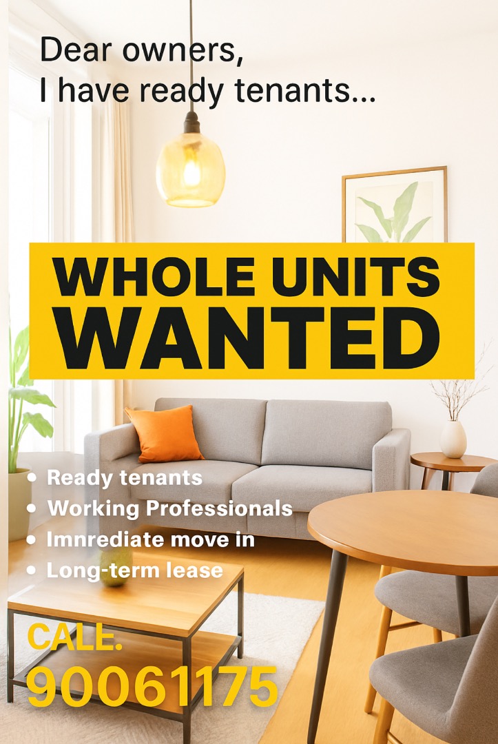 Whole units wanted, Property, Rentals, Condos & ECs on Carousell