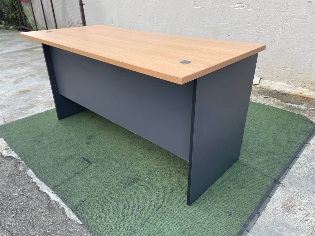 YC62G Meja Tulis 5 Feet Writing Table with 3 Side Drawers Oak ...