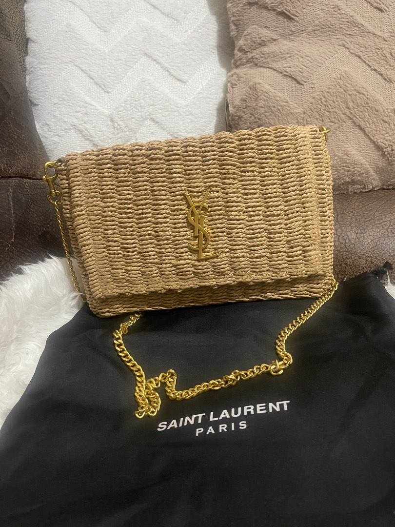 Ysl Raffia sling bag, Luxury, Bags & Wallets on Carousell