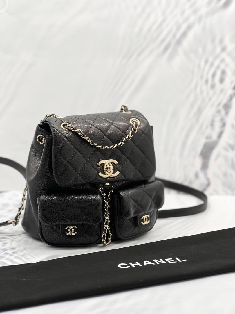 2023 CHANEL MICROCHIP MINI DUMA BACKPACK BLACK CAVIAR LEATHER IN GHW ...