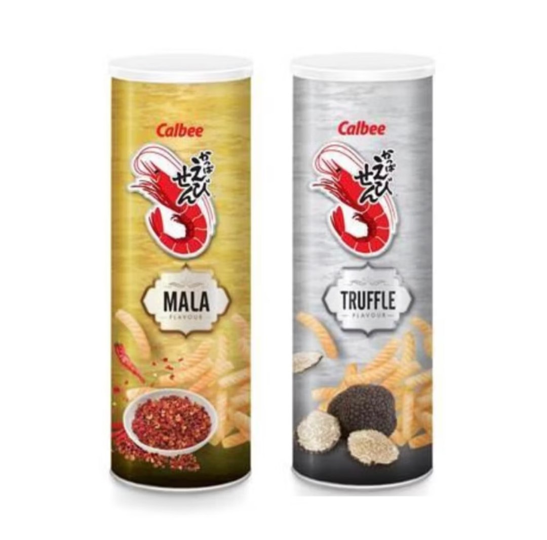 泰國代購 卡樂b 黑松露味 麻辣味 蝦條 筒裝 80g Calbee Truffle Mala, 嘢食 & 嘢飲, 其他食物及飲料 - Carousell