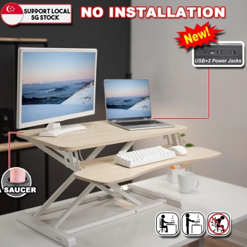Adjustable Laptop Table | Monitor Riser Stand | Work Desk Converter ...