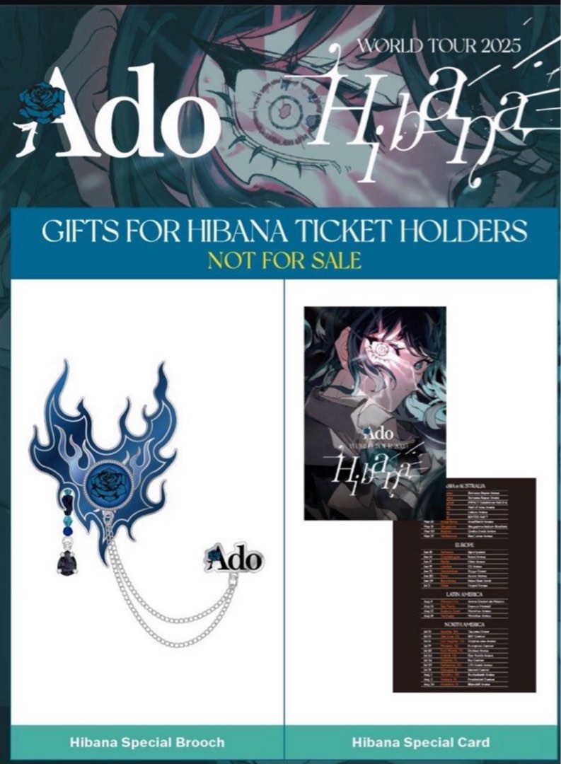 Ado ‘Hibana’ VIP Brooch, Hobbies & Toys, Memorabilia & Collectibles ...