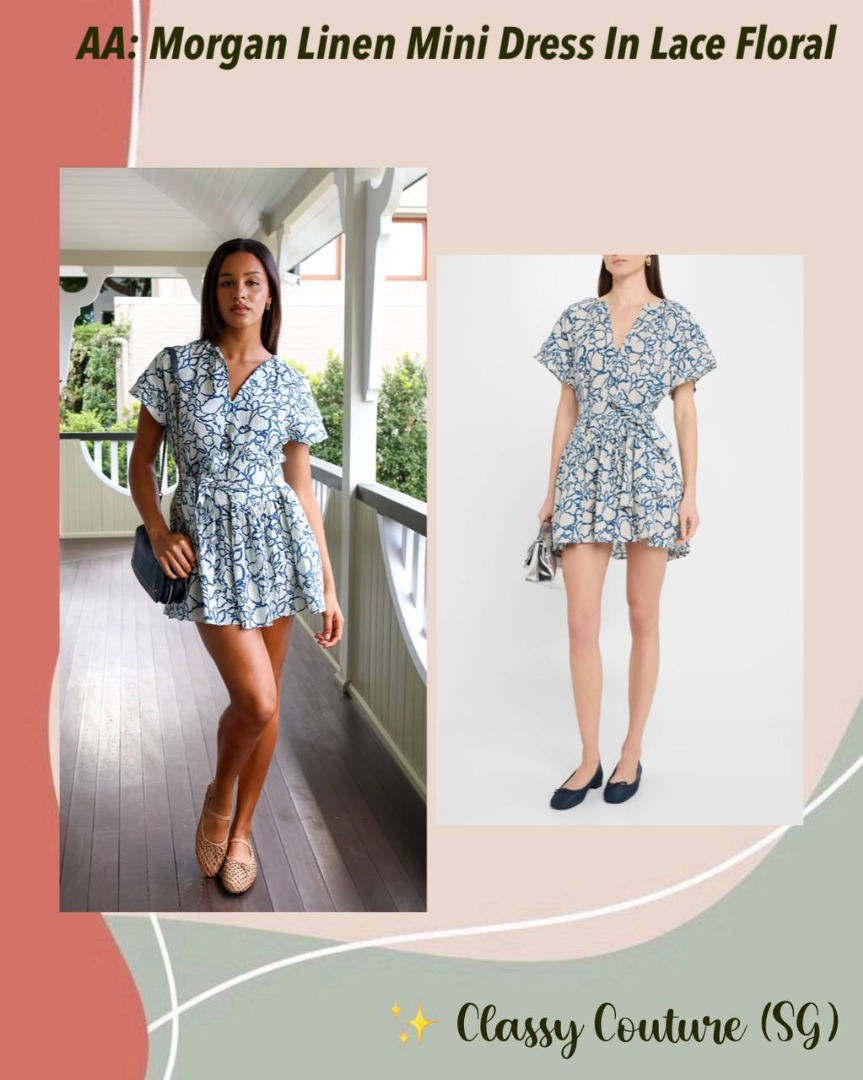 Apiece Apart Morgan Linen Mini Dress in Lace Floral Flax, Women's ...