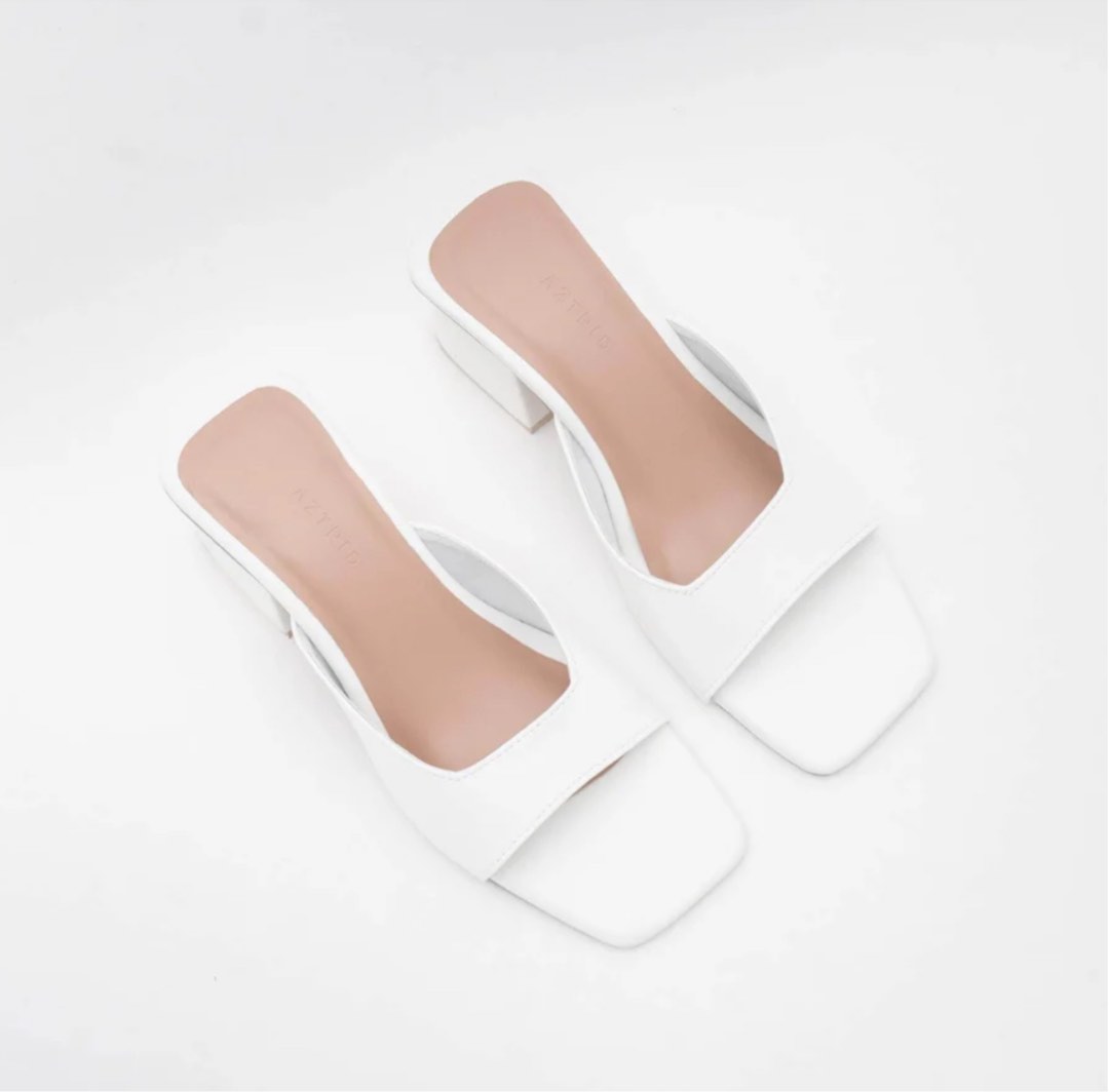 AZTRID Jamila White Block Heel, Women's Fashion, Footwear, Heels on ...