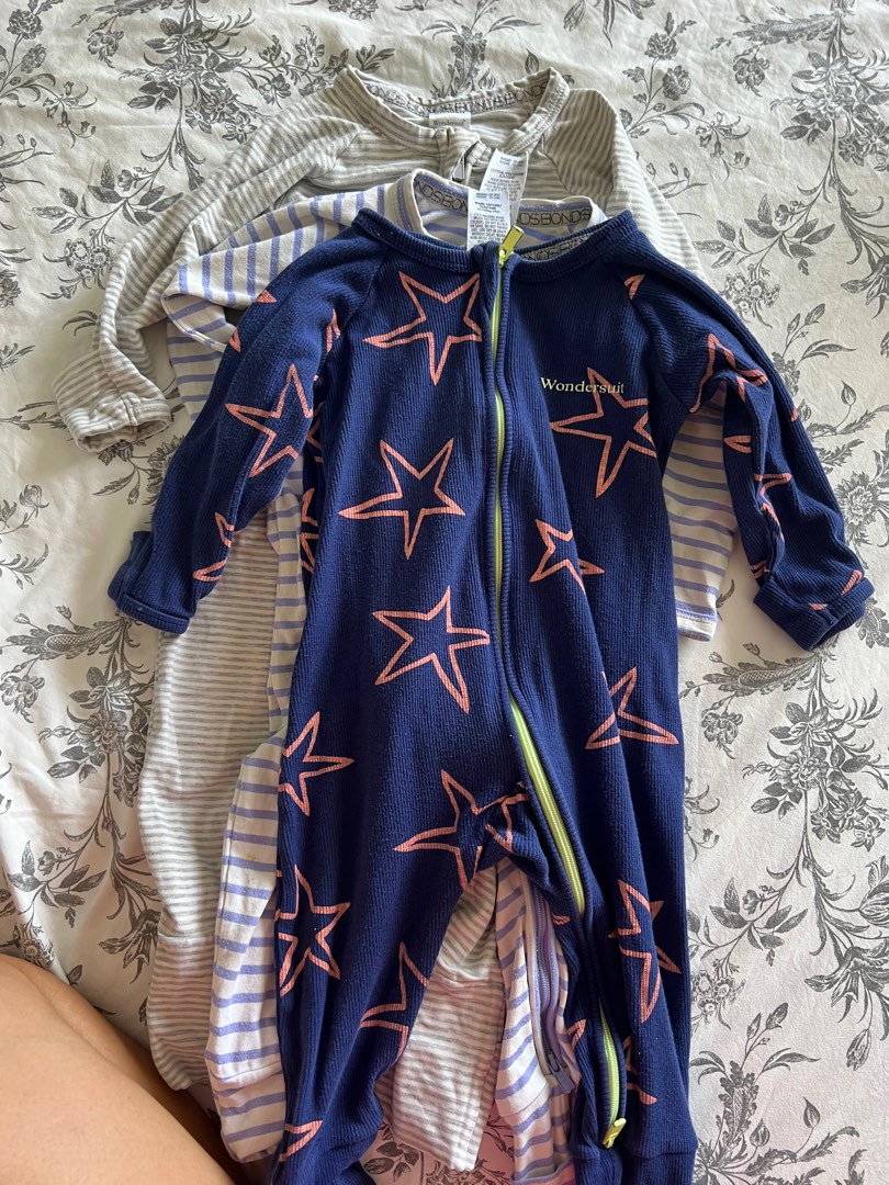 Bonds Wondersuit x 3 Baby Sleepsuit 6-12m months, Babies & Kids, Babies ...