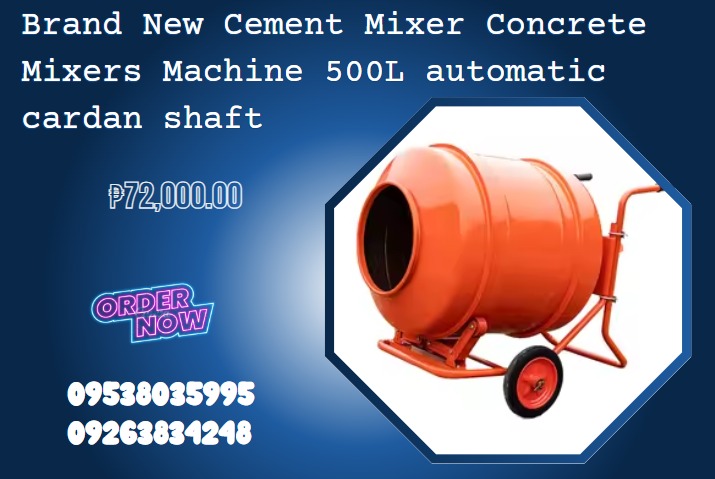 Brand New Cement Mixer Concrete Mixers Machine 500L automatic cardan ...