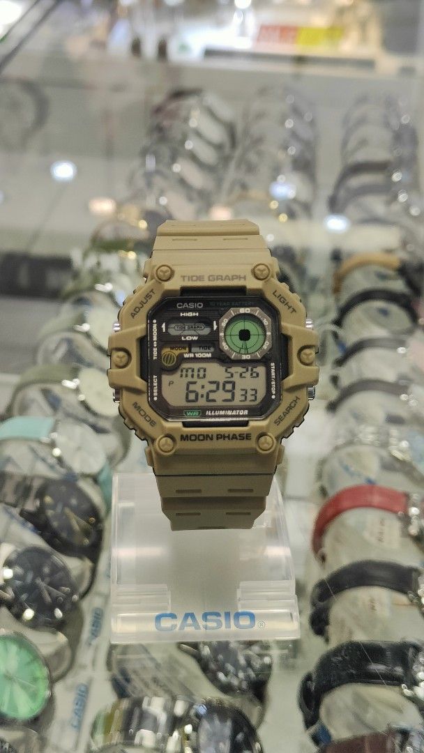 Casio Moon Phase & Tide Graph Digital Watch WS-1700H-5A, Luxury ...
