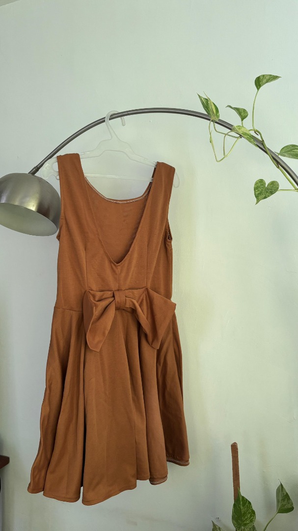 Coquette Brown Dress, Women's Fashion, Dresses & Sets, Dresses on Carousell