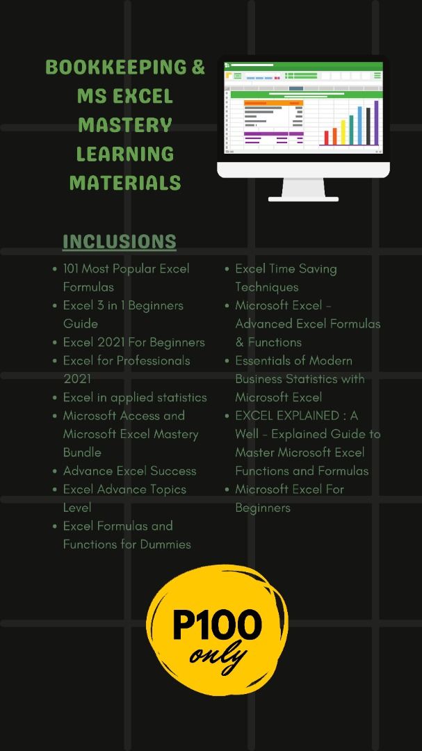 [DIGITAL PRODUCTS] BOOKKEEPING & MS EXCEL MASTERY LEARNING MATERIALS ...
