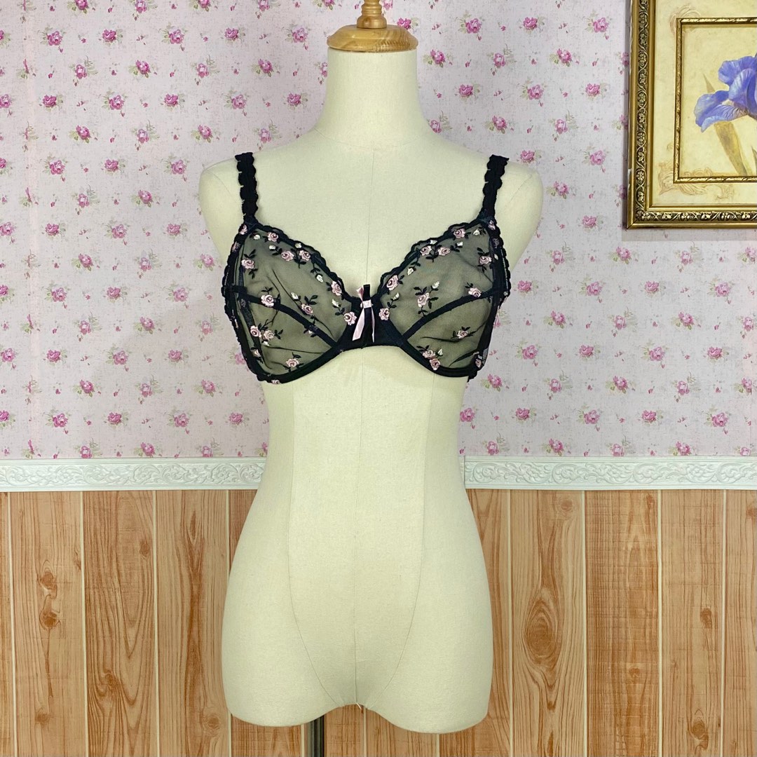 Floral Mesh Bra, Women's Fashion, Undergarments & Loungewear on Carousell