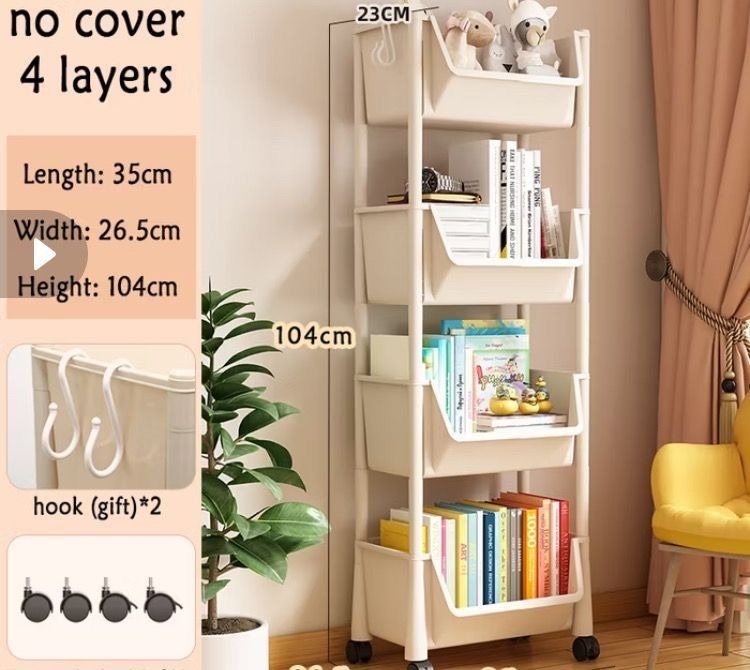 Four Layer Storage Shelf and Trolley, Furniture & Home Living ...