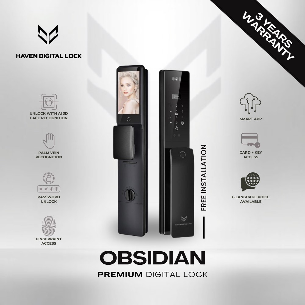 FREE INSTALLATION! | Haven Obsidian Door Digital Lock, Furniture & Home ...