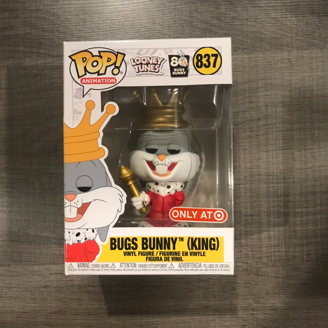 Funko Pop Looney Tunes Bugs Bunny King #837 Target Exclusive, Hobbies ...